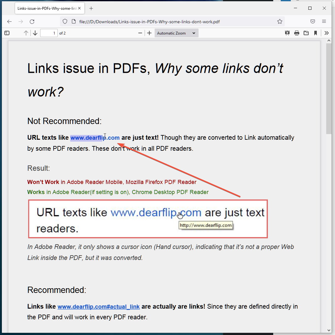 PDF Links are not working? What is the issue? – DearPDF